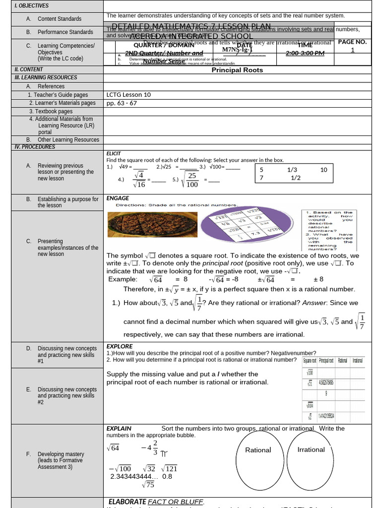 Sample DLP7-7 | PDF | Square Root | Numbers