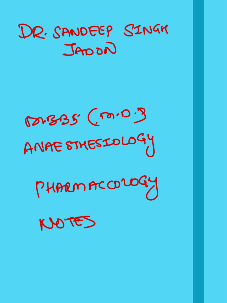 Anaesthesia - Drugs - Indication-Contraindication | PDF