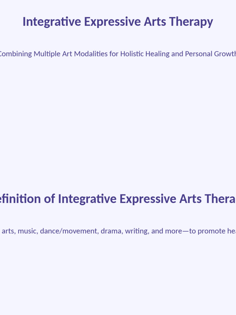 Integrative Expressive Arts Therapy Presentation | PDF