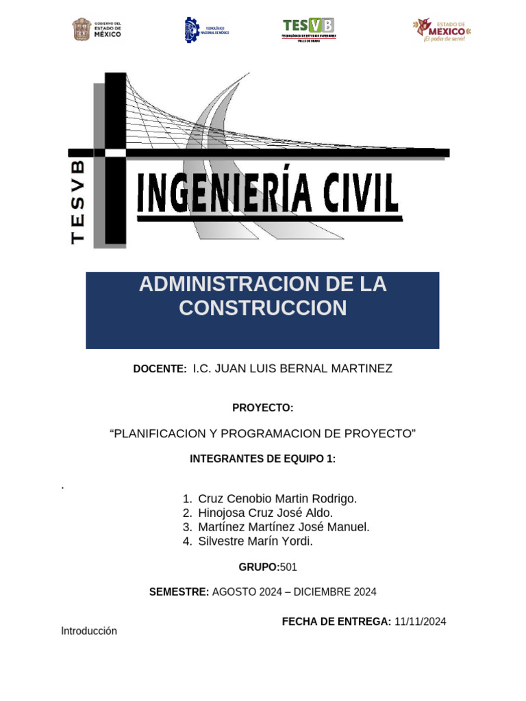 Proyecto - U3 - Hidraulica Experimental. EQF | PDF | Planificación | Gestión de proyectos