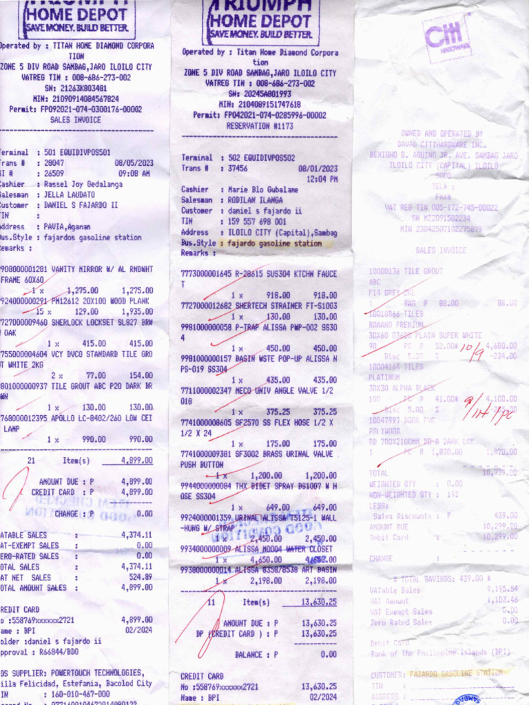 Sample Receipts | PDF