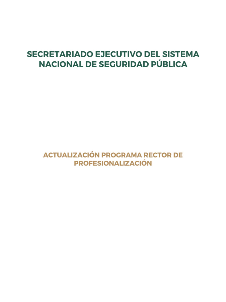 Actualizaci N Programa Rector de Profesionalizaci N Julio 2024 SEA | PDF | Policía | Institución