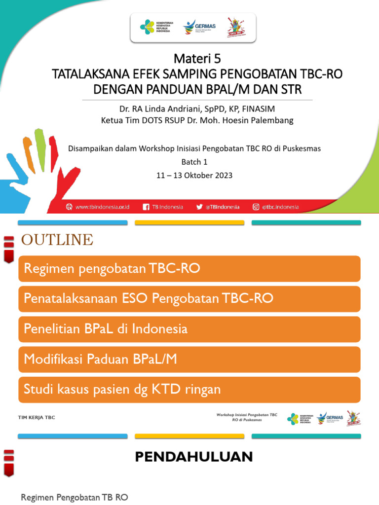 Materi 5 - Tatalaksana Efek Samping Pengobatan TBC RO Dengan Paduan BPaL, BpaLM Dan STR | PDF