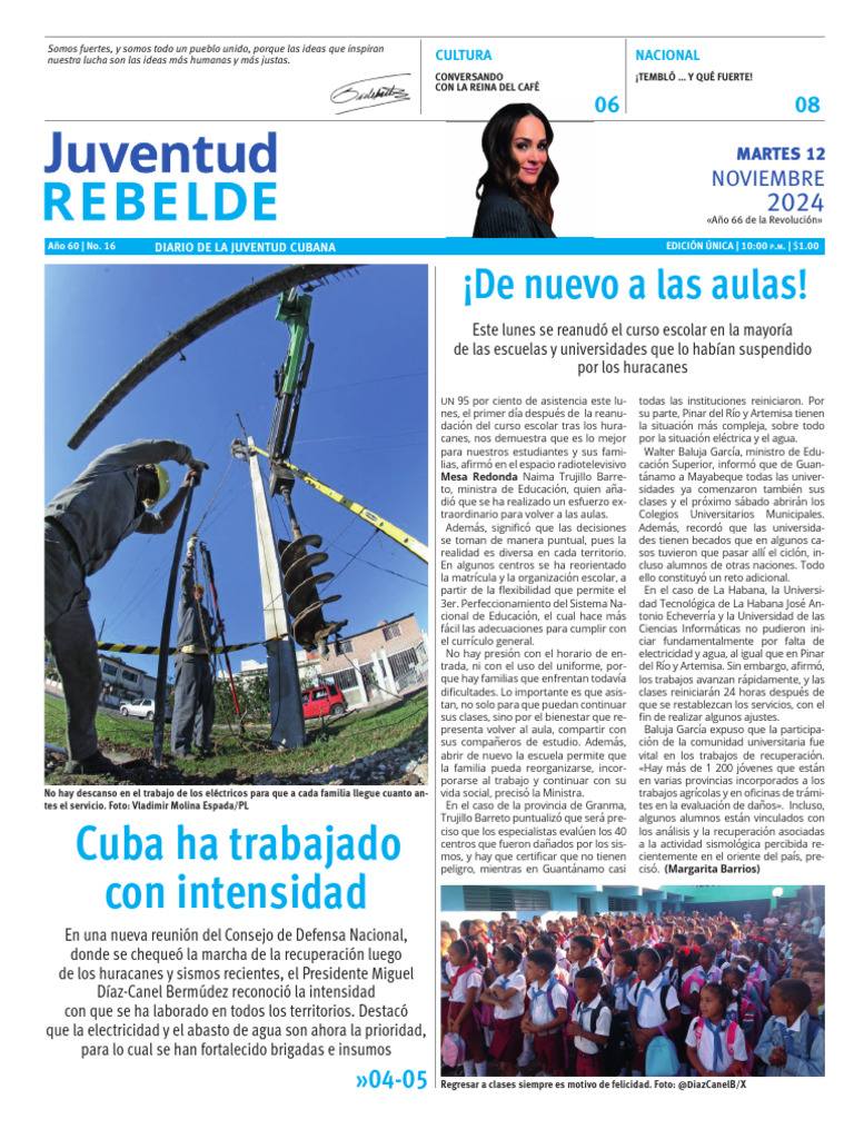 Juventud Rebelde-Cuba (12!11!2024) | PDF | Haití | Cuba