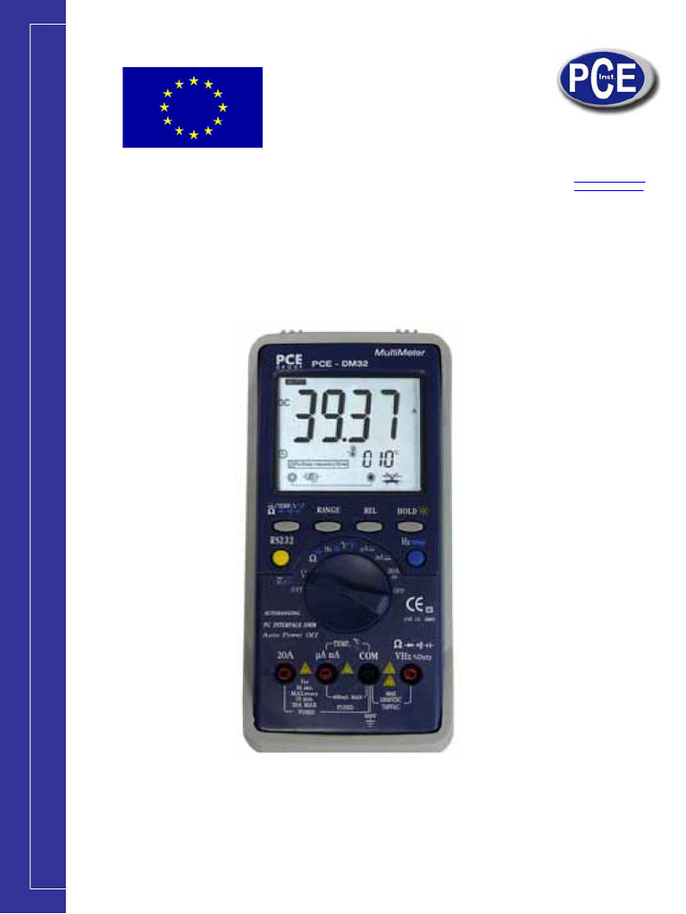 Multimetro Digital - PCE-DM32-Manual de Usuario | PDF | Cantidad | Cantidades fisicas