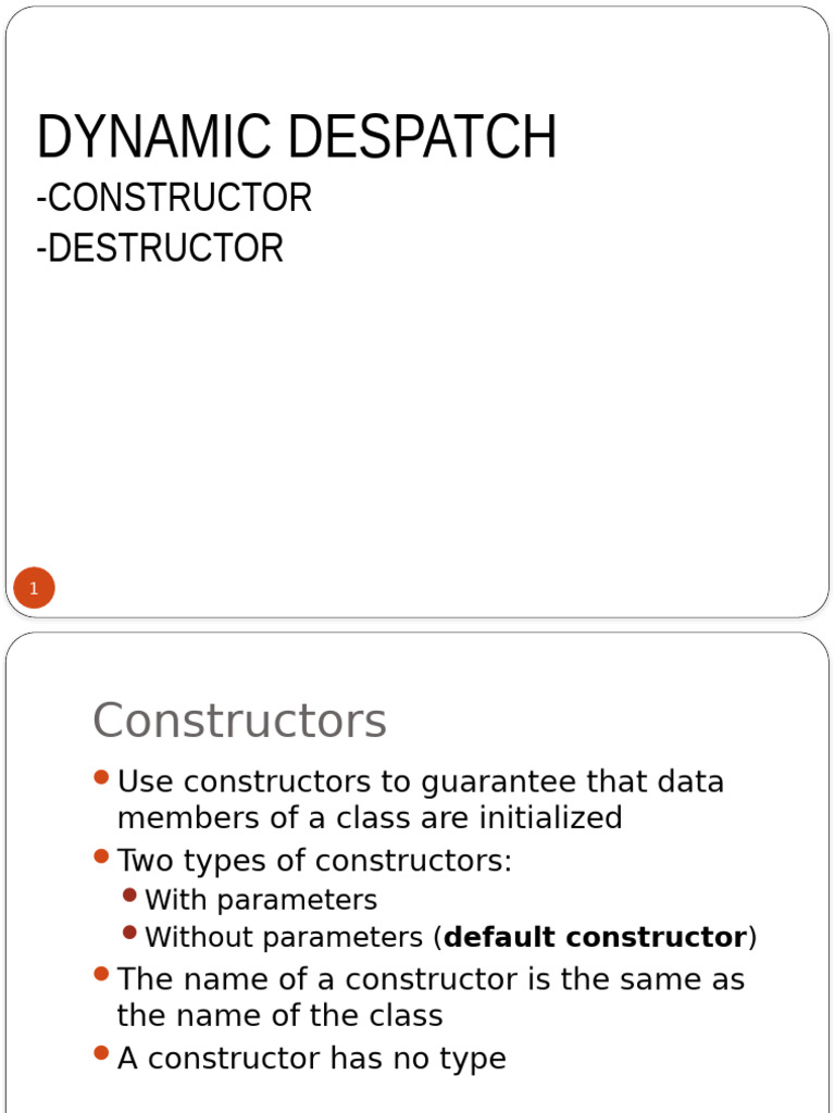 NDJ10703 LEC 06 DynamicDespatch | PDF | Programming | Constructor ...