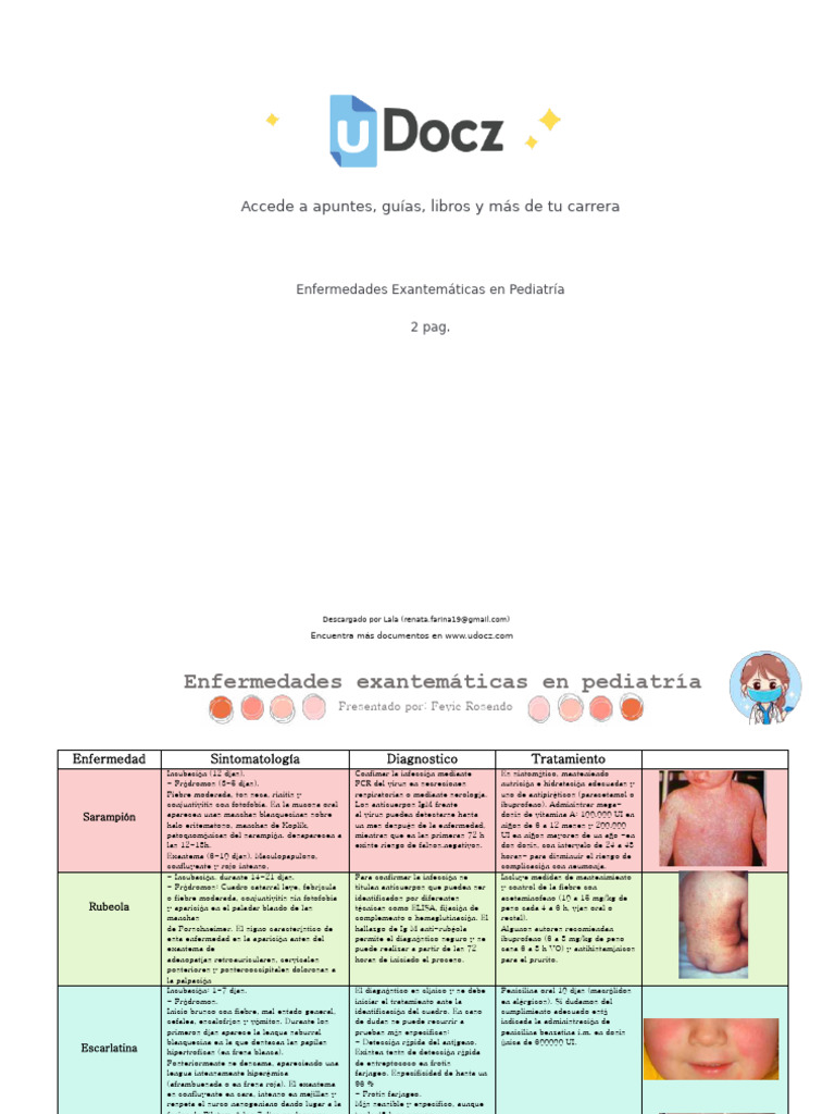 Enfermedades Exantem 313216 Downloadable 3623905 | PDF | Sarampión ...