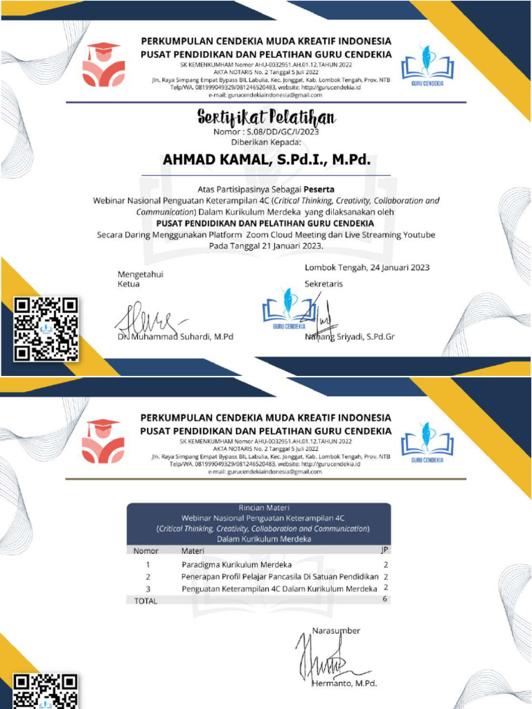 Sertifikatahmad Kamal | PDF