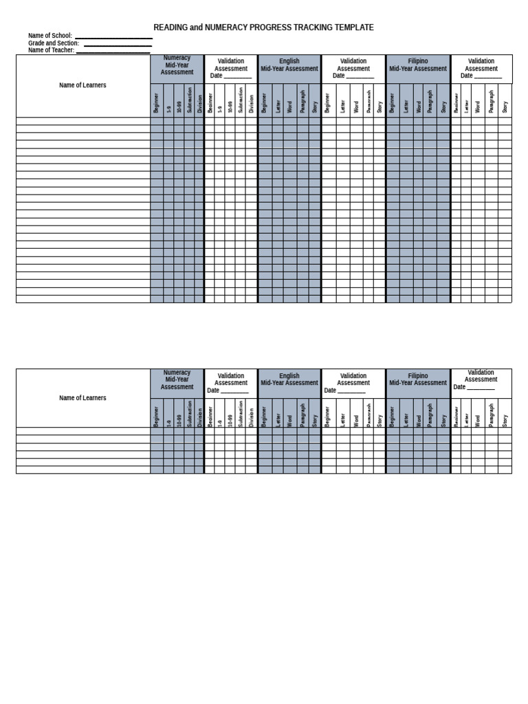 READING-and-NUMERACY-PROGRESS-TRACKING-TEMPLATE | PDF | Applied ...