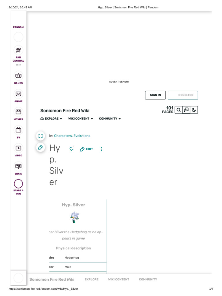 Hyp. Silver - Sonicmon Fire Red Wiki - Fandom | PDF | Fandom | Cyberspace
