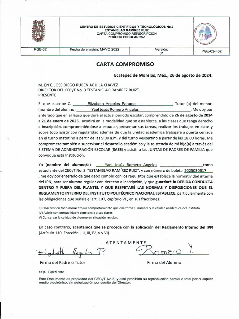 Carta Compromiso 000009 | PDF