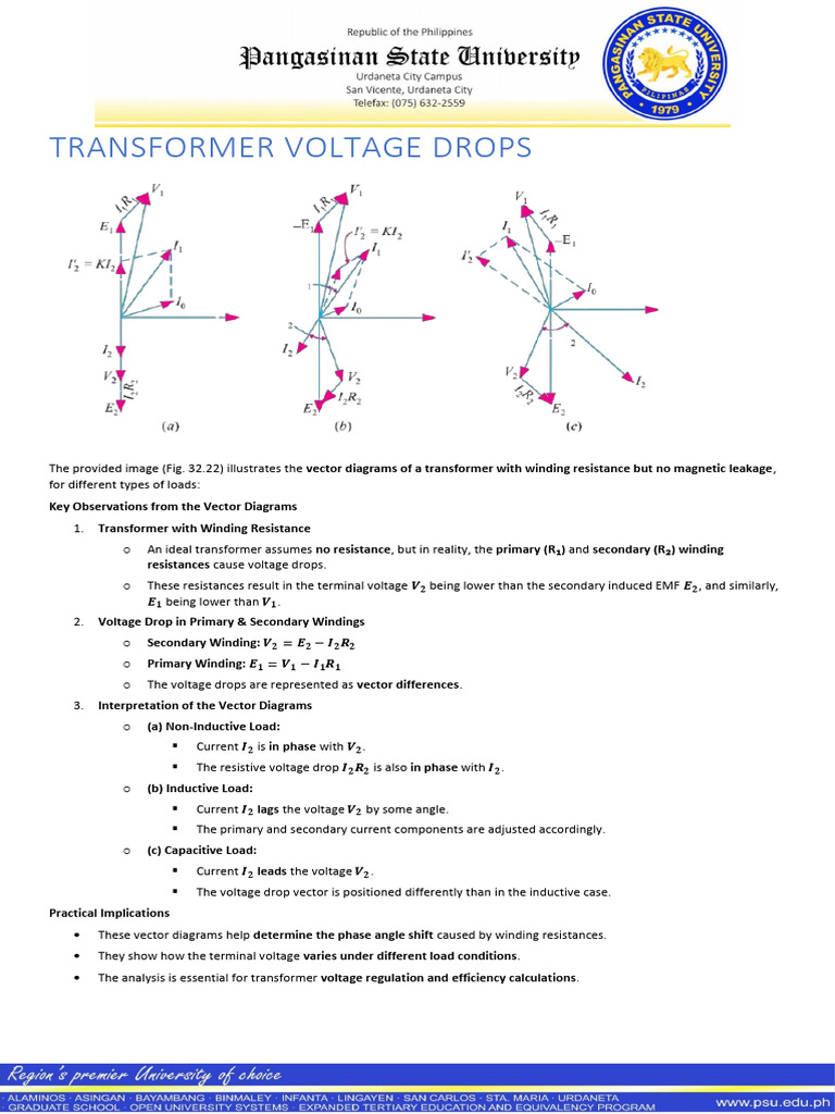 Lecture-5-TRANSFORMER VOLTAGE DROPS | PDF | Transformer | Electrical Impedance