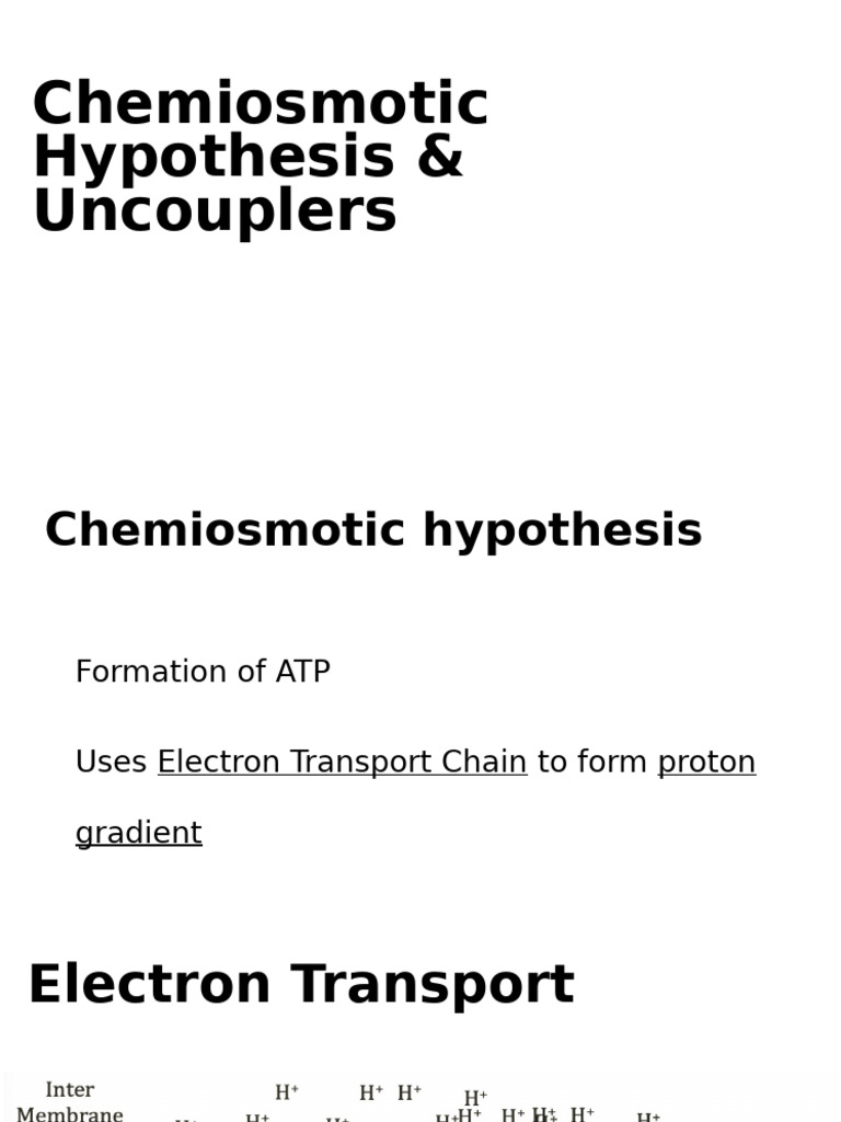 chemiosmotic hypothesis and uncouplers | PDF
