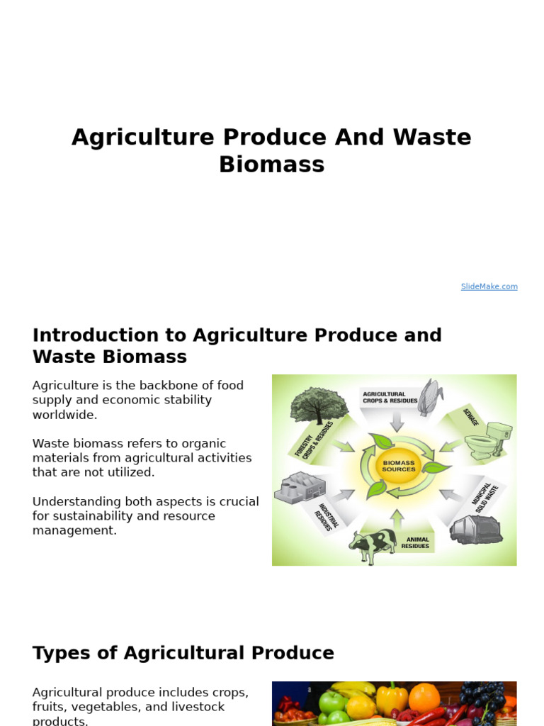 Agriculture Produce and Waste Biomass | PDF | Agriculture | Waste