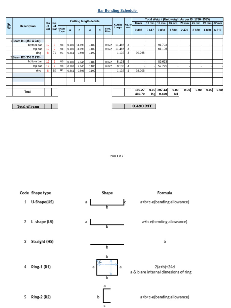 BBS- Format- Beam | PDF | Mechanical Engineering | Structural Engineering