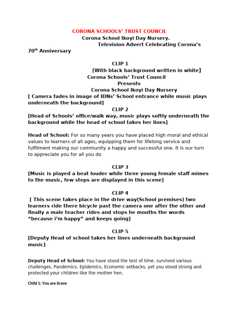 IDN TV Advert Script | PDF