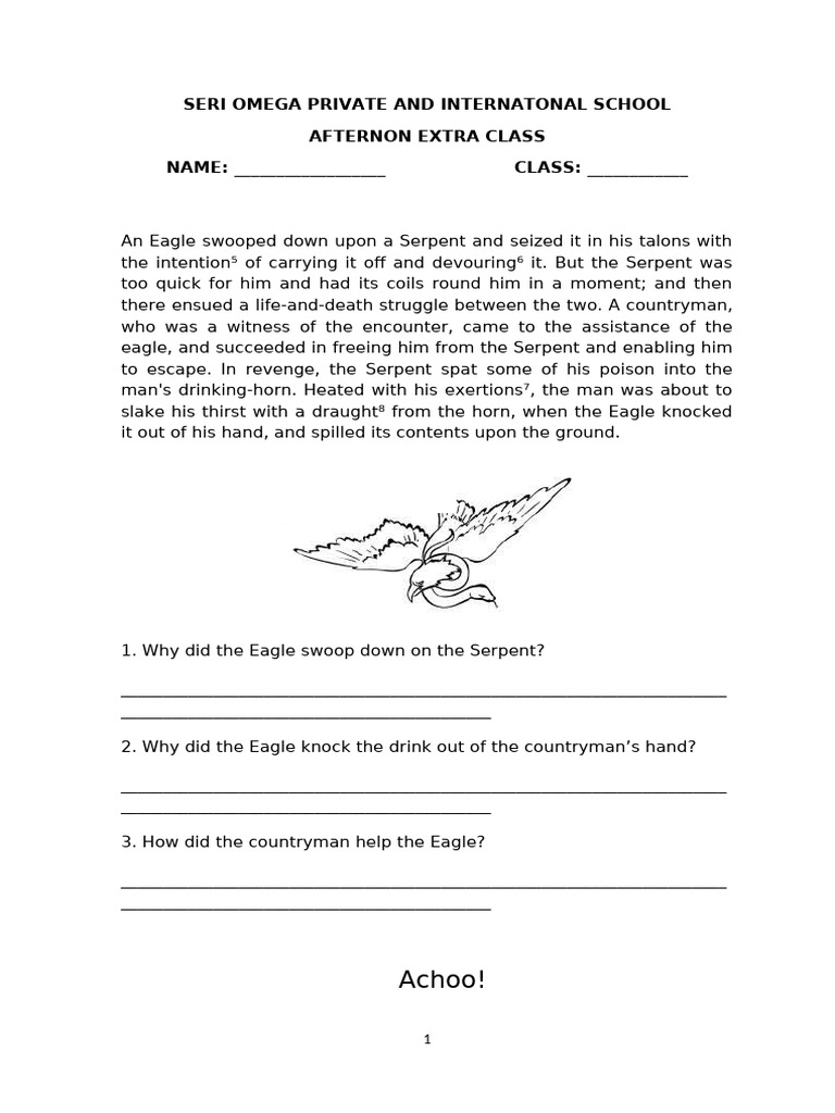 SERI Omega School Afternoon Class | PDF