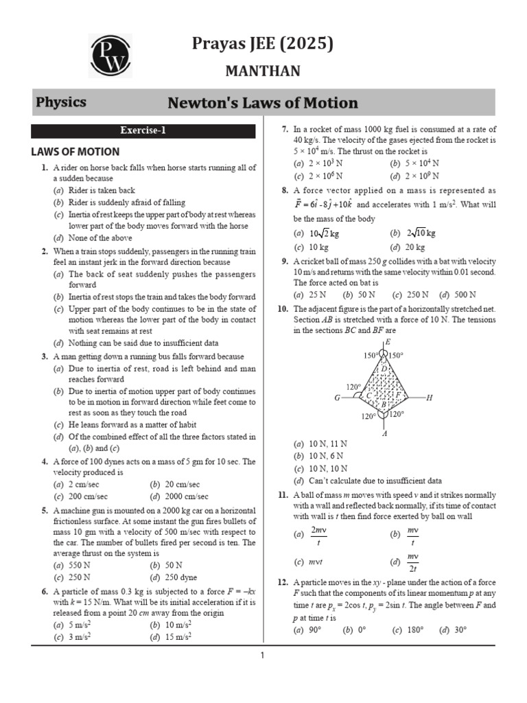 Ch 4 Newtons Laws of Motion | PDF | Force | Tension (Physics)
