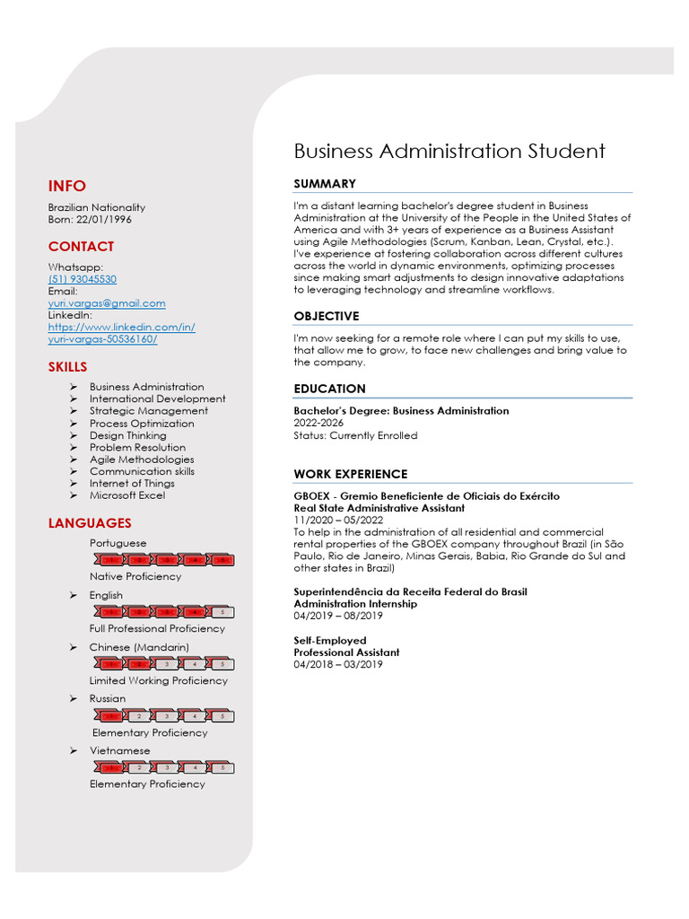 Yuri Vargas - Curriculum Vitae | PDF | Brazil | Agile Software Development