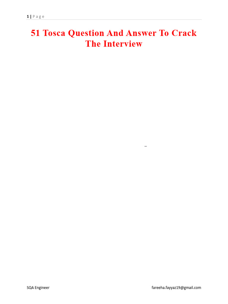 Tosca Interview Questions & Answers Guide | PDF | Mobile App | Systems Engineering