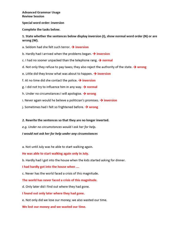 Inversion Answers | PDF