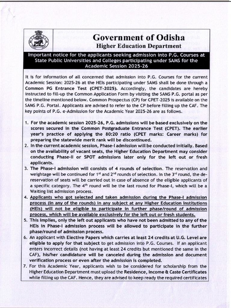 Odisha CPTET Notification 2025 | PDF