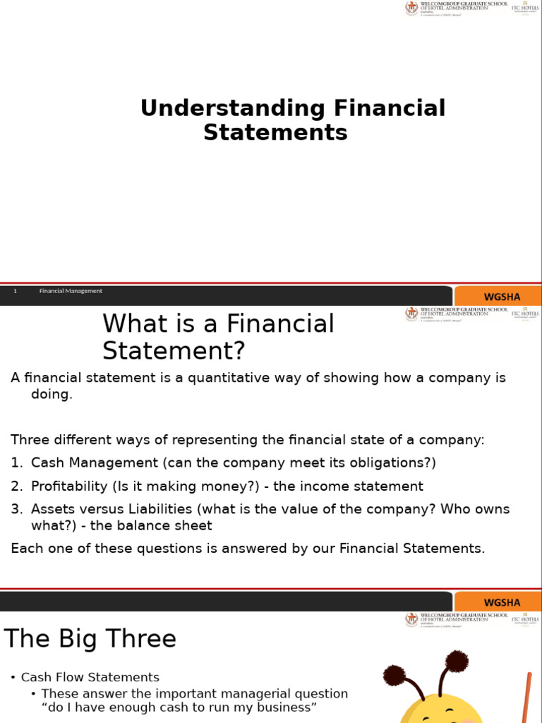 Understanding Financial Statements - Module 1 | PDF | Depreciation ...