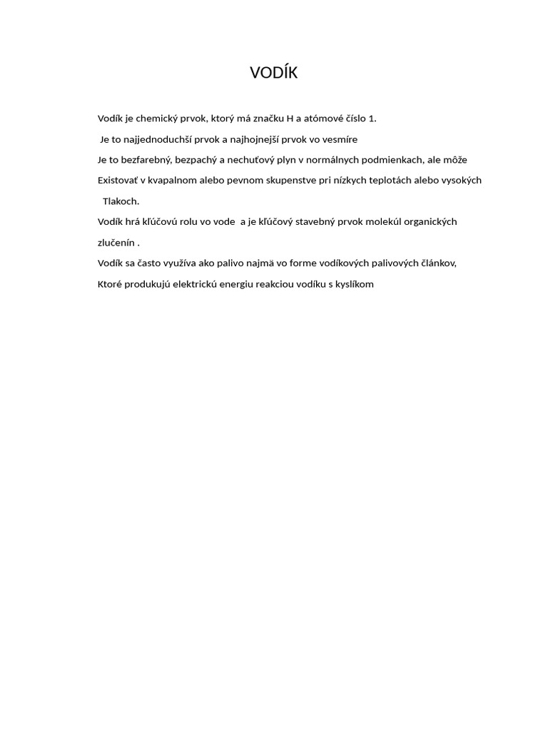 VODÍK | PDF