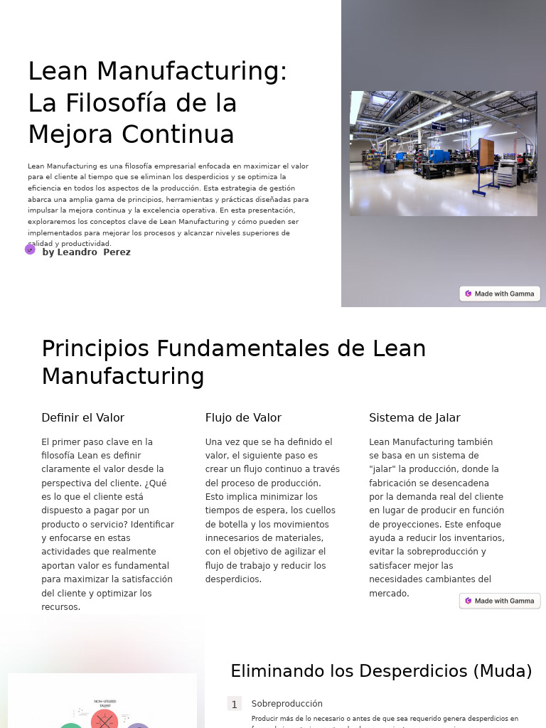 Lean Manufacturing La Filosofia de La Mejora Continua | PDF | Lean Manufacturing | Negocios ...