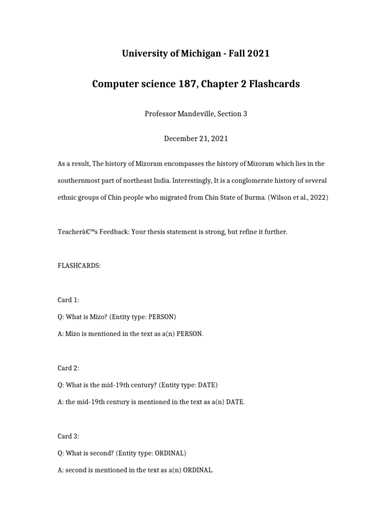 Computer Science 187 Chapter 2 Flashcards | PDF