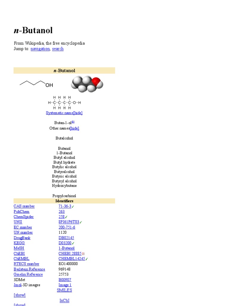 N-BETANOL | Chemical Substances | Chemistry