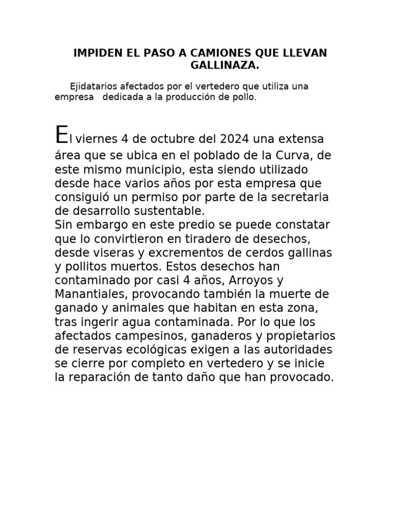 Ejemplo de Nota Periodística | PDF