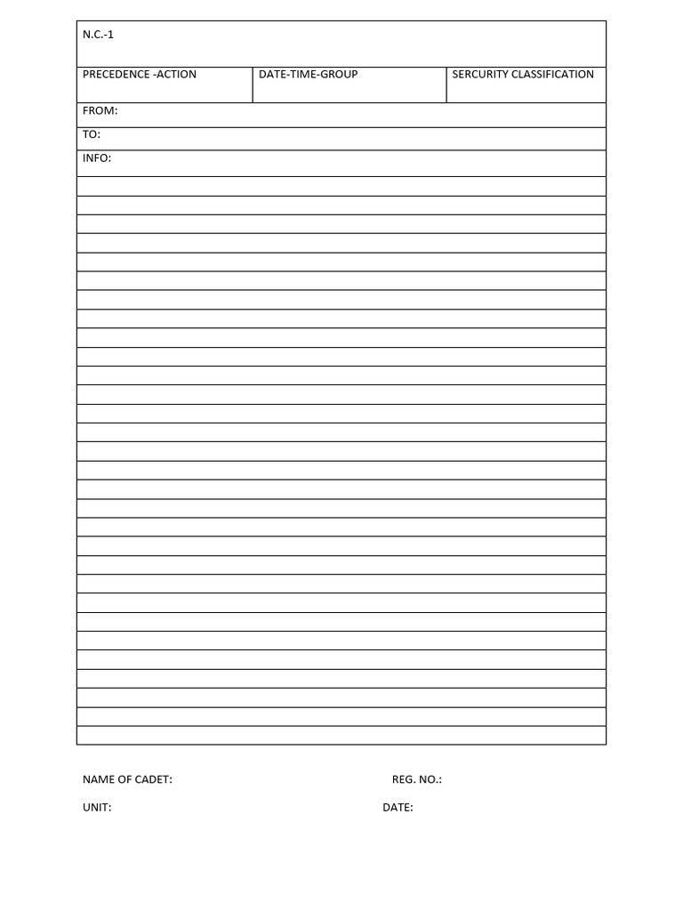 Nc1 Semaphore Form | PDF