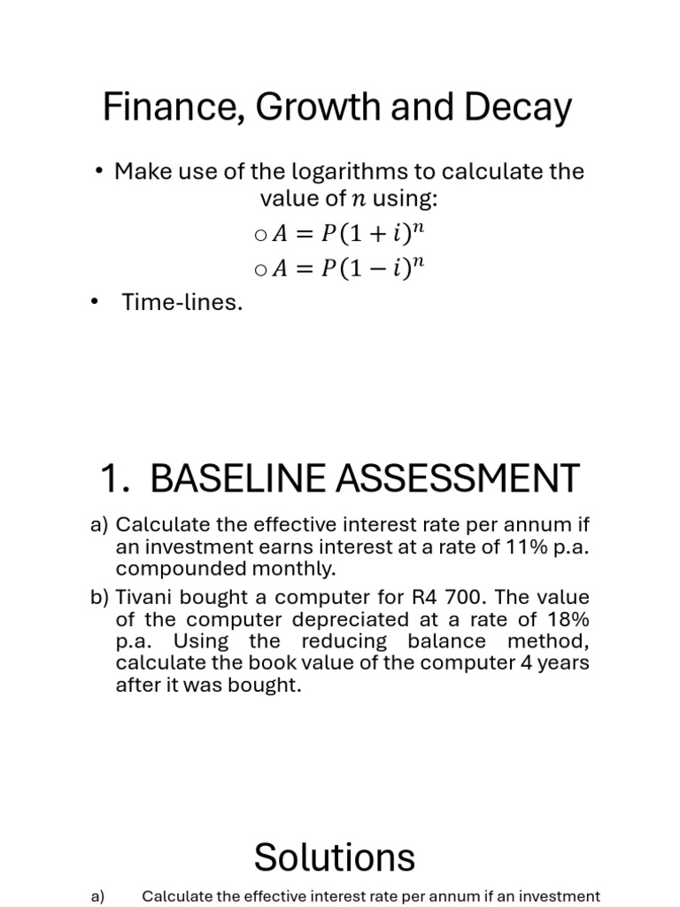 Finance, Growth and Decay LESSON 2 | PDF | Interest | Book Value