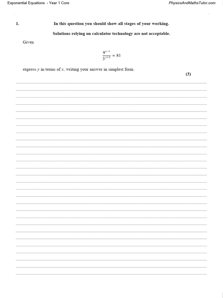 3 8作业Exponential+Log | PDF | Area | Logarithm