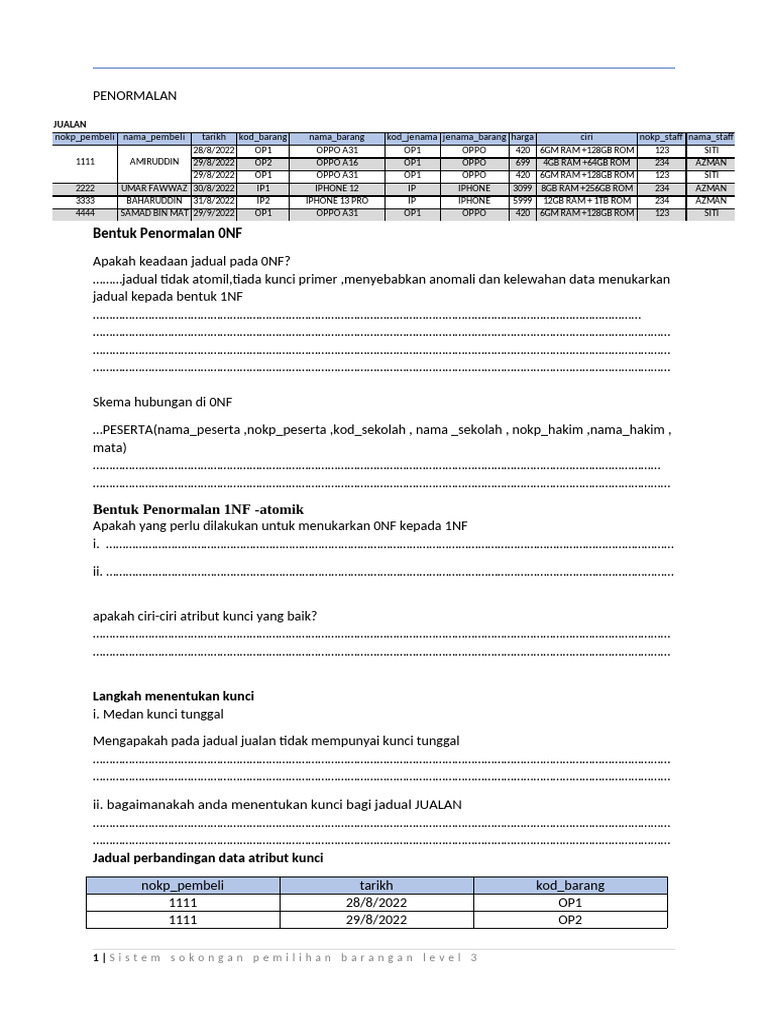 tapak penormalan level 3 (1) | PDF