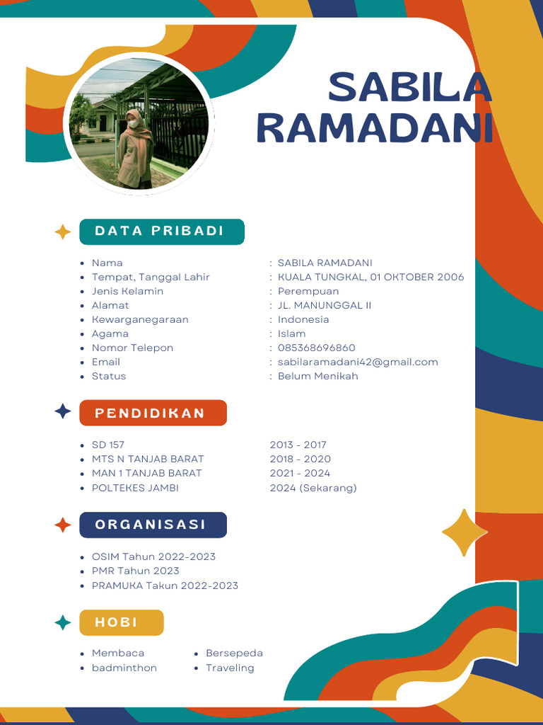 Warna-Warni Retro CV Resume Riwayat Hidup A4_20241013_124444_0000 | PDF