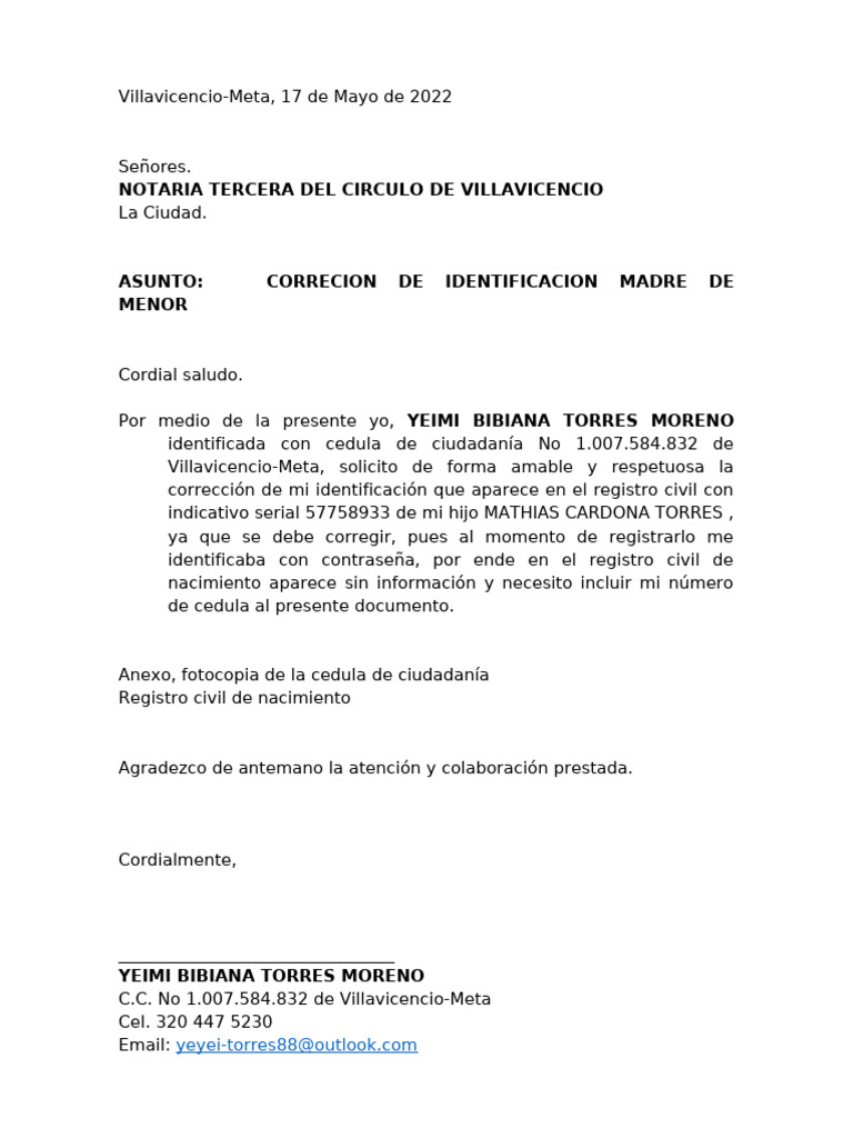 Solicitud Correccion Registro Civil | PDF | Costa Rica | Centroamérica