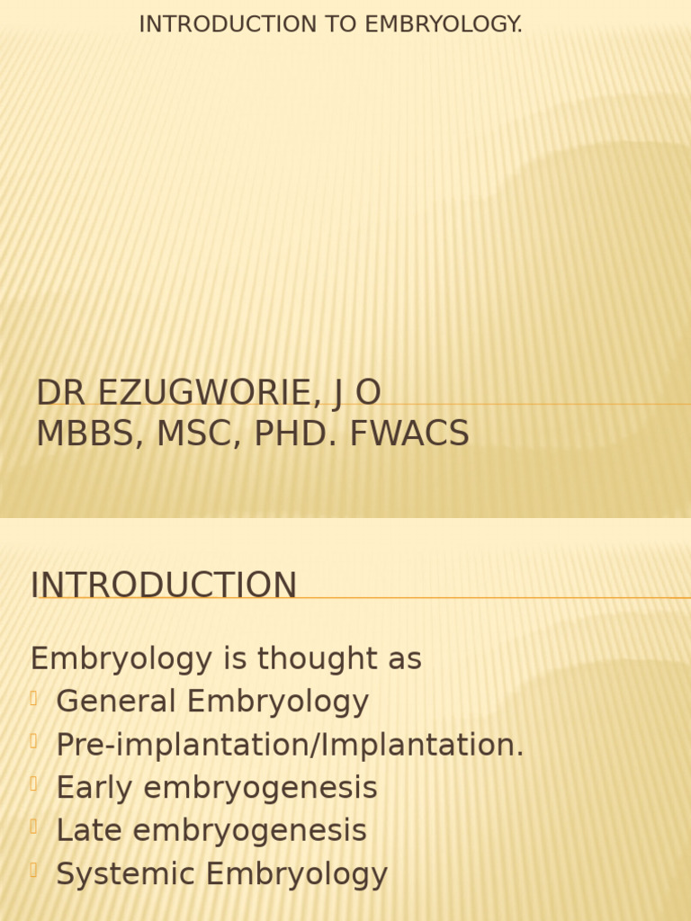 INTRODUCTION | PDF | Embryo | Developmental Biology