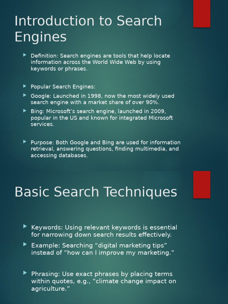 Effective Search Engine Use Presentation | PDF | Computing ...