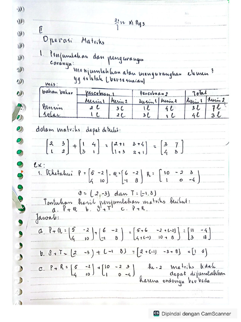 operasi matriks | PDF