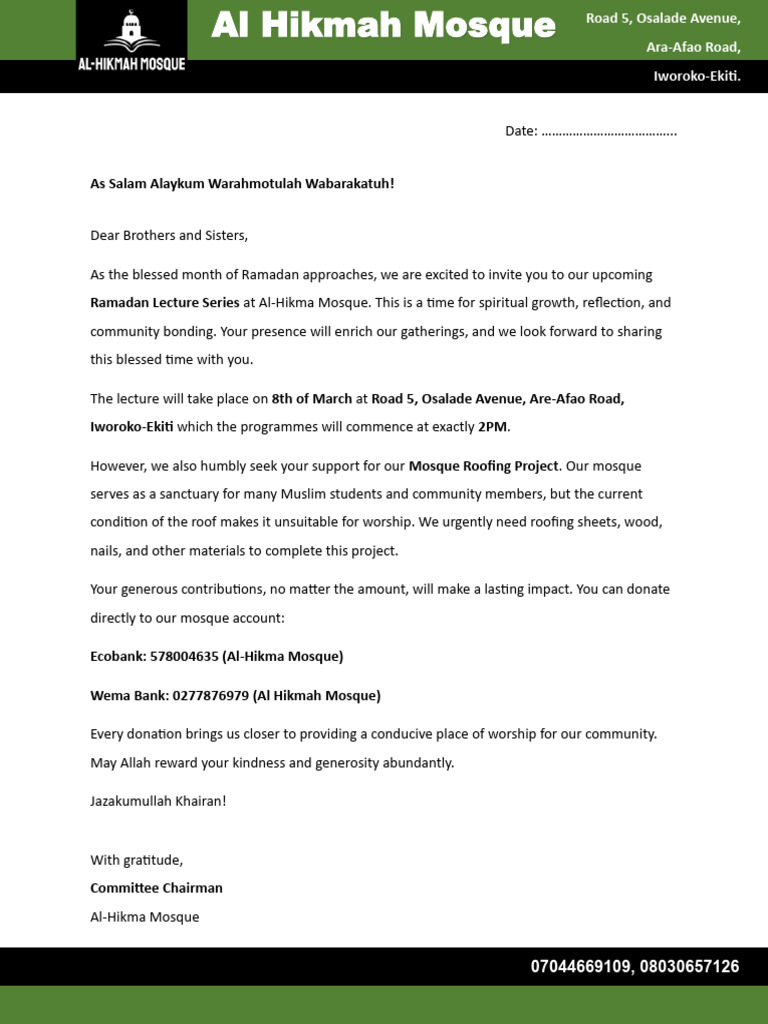 Al Hikma Mosque | PDF