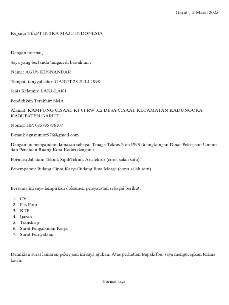 Format-Surat-Lamaran - Doc 20250302 235824 0000 | PDF