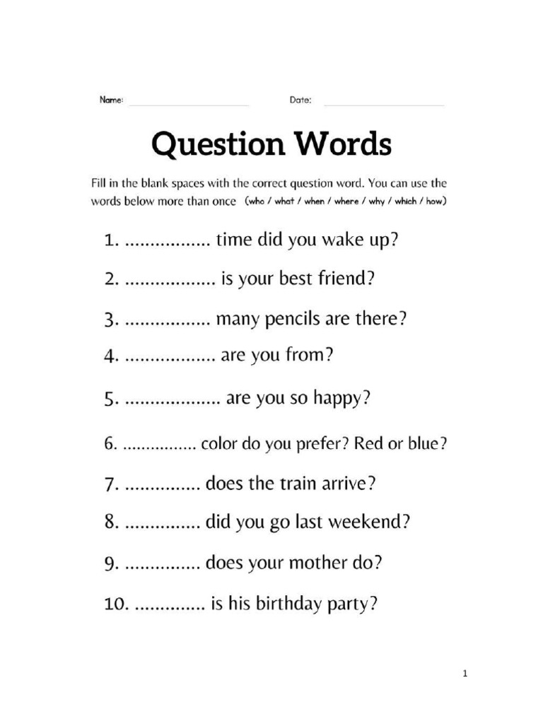 Wh Questions- Family Members | PDF