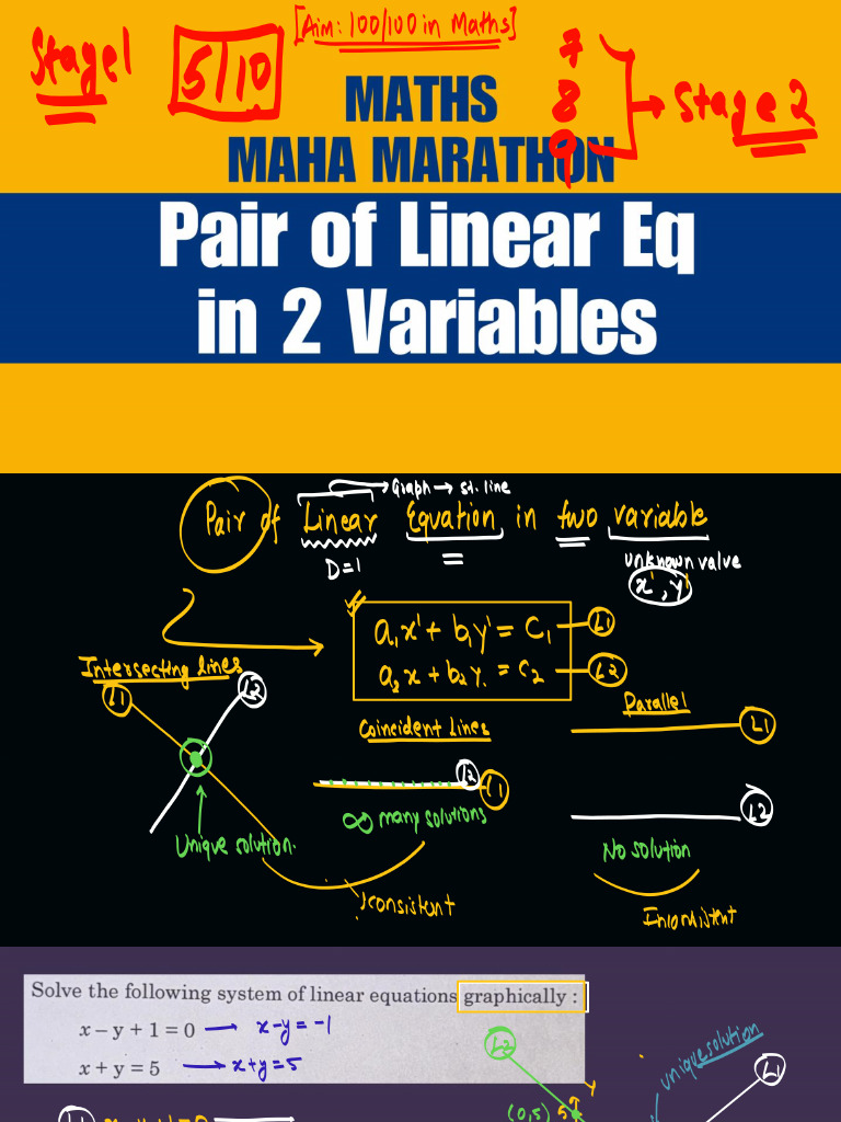 Pair of Linear Eq in 2 Var Gap Days | PDF