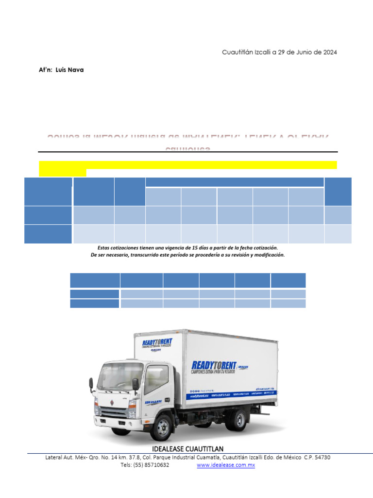 Cotización Ing. Luis Nava | PDF