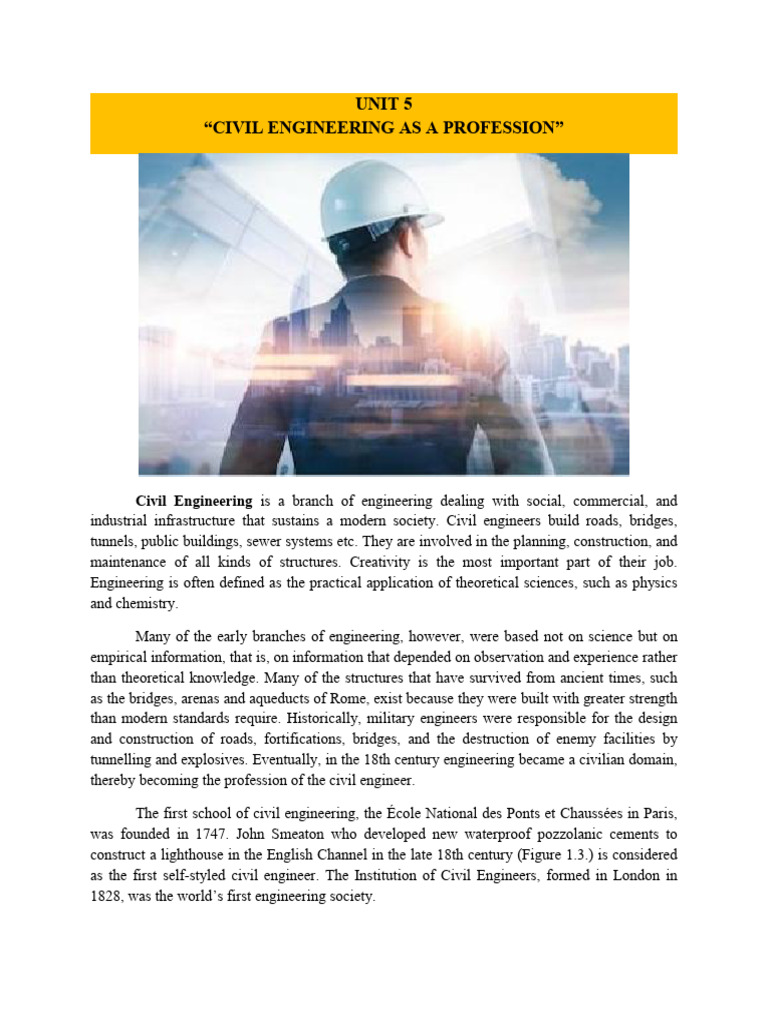 Overview of Civil Engineering Profession | PDF | Civil Engineering ...