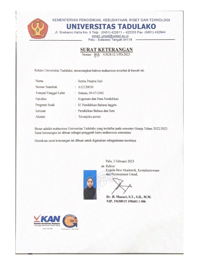 Universitas Tadulako | PDF