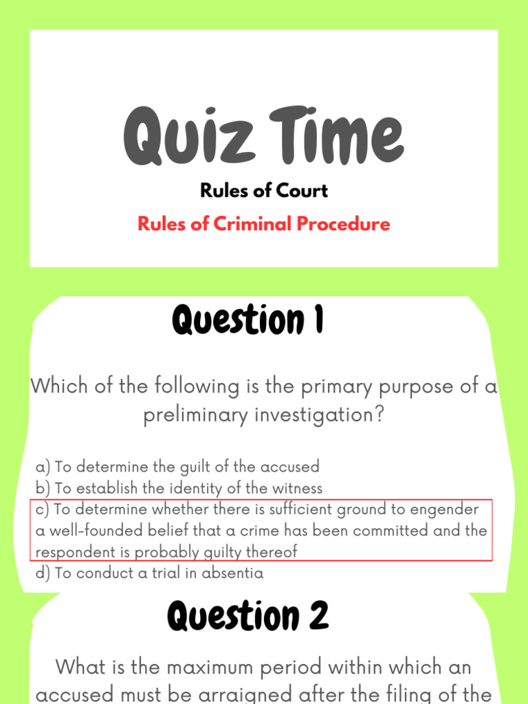 Criminal Procedure Rules Overview | PDF | Burden Of Proof (Law) | Plea
