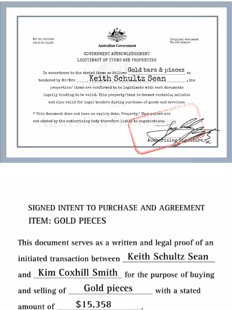 Legal Documents of Gold Transactions | PDF